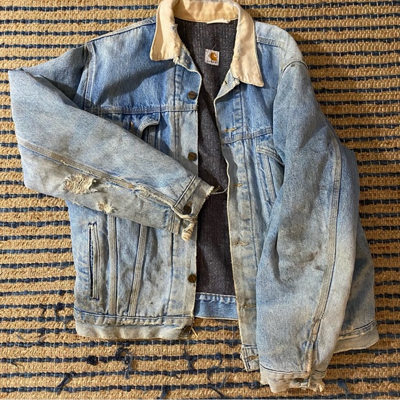 Carhartt | Jackets & Coats | Vintage Tattered Worn Carhartt Jean Denim ...